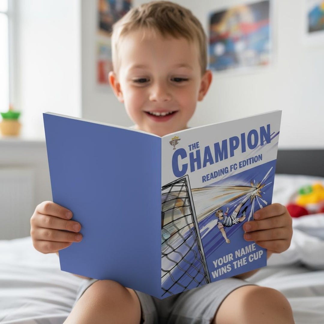 Personalised Reading FC Book, Kids Reading FC Gift, Boys Reading Fc ...