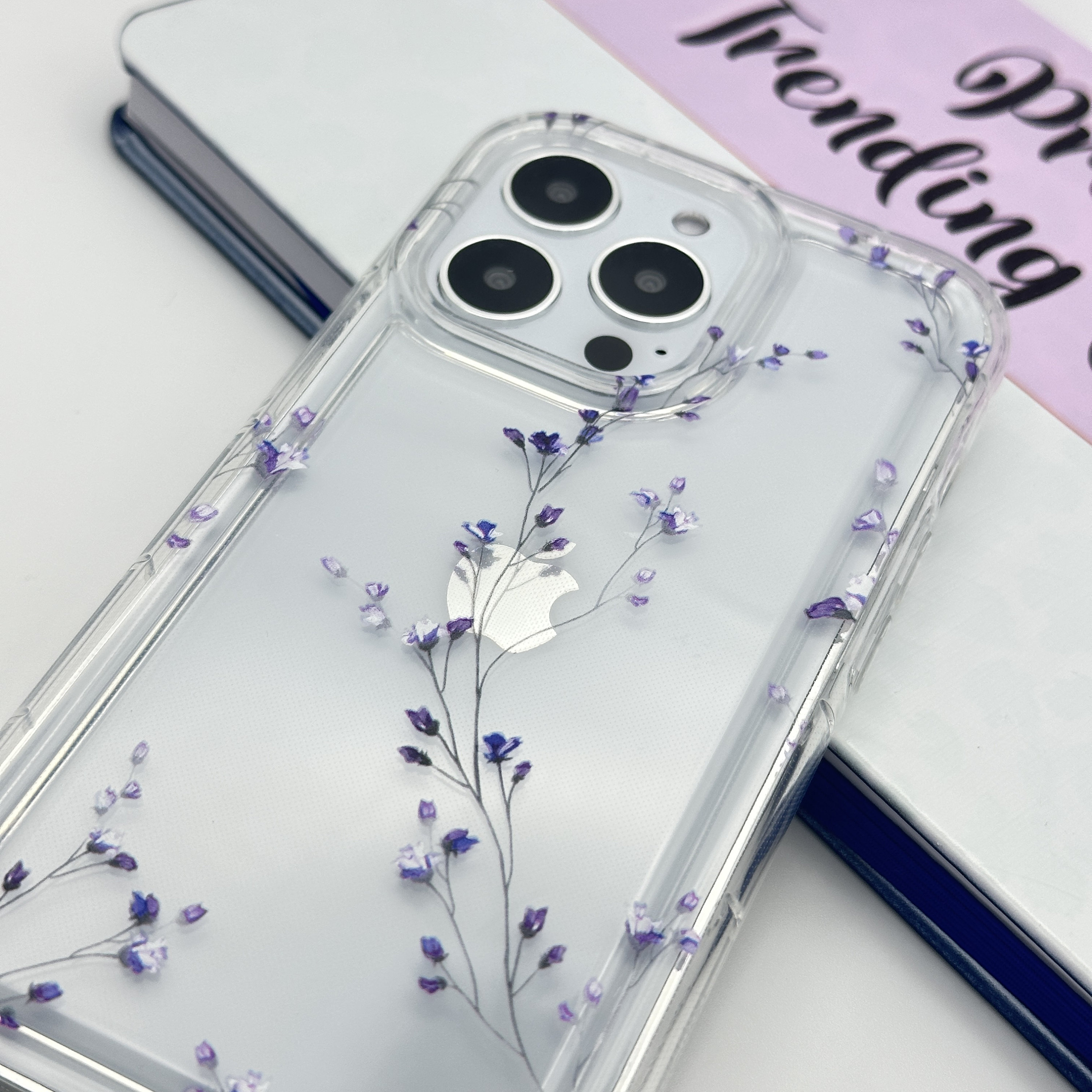 Lavender Floral Phone Case for iPhone 15 14 13 12 11 Pro Max Plus 7 8 ...