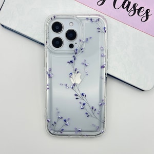 Lavender Floral Phone Case for iPhone 15 14 13 12 11 Pro Max Plus 7 8 ...