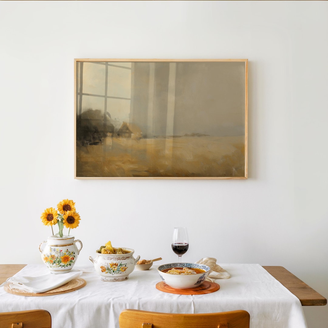 Impressionist-style Acrylic Oil Painting | Mid-century Modern Poster ...