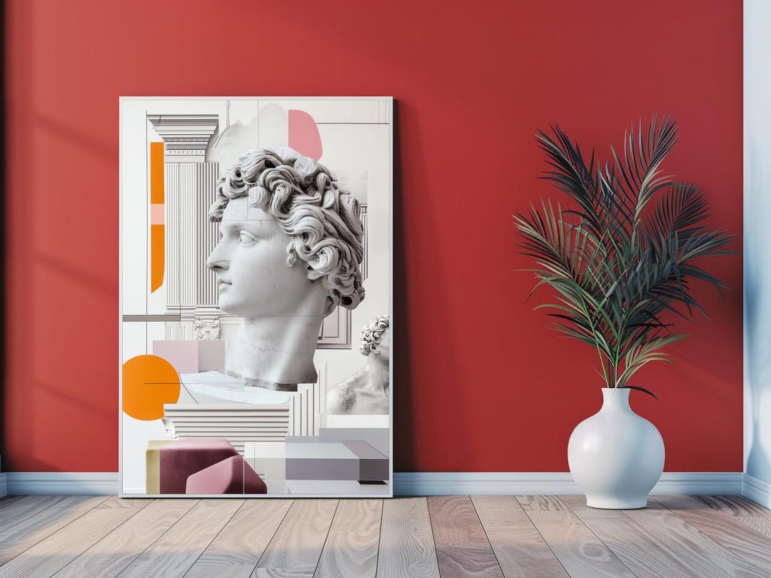 Modern Greek God Sculpture Poster | Digital Overlays Art | Futuristic ...