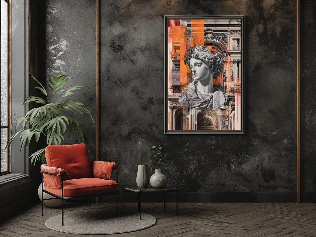 Modern Baroque Opulence | Bold Color Collage Poster | Avant-garde ...