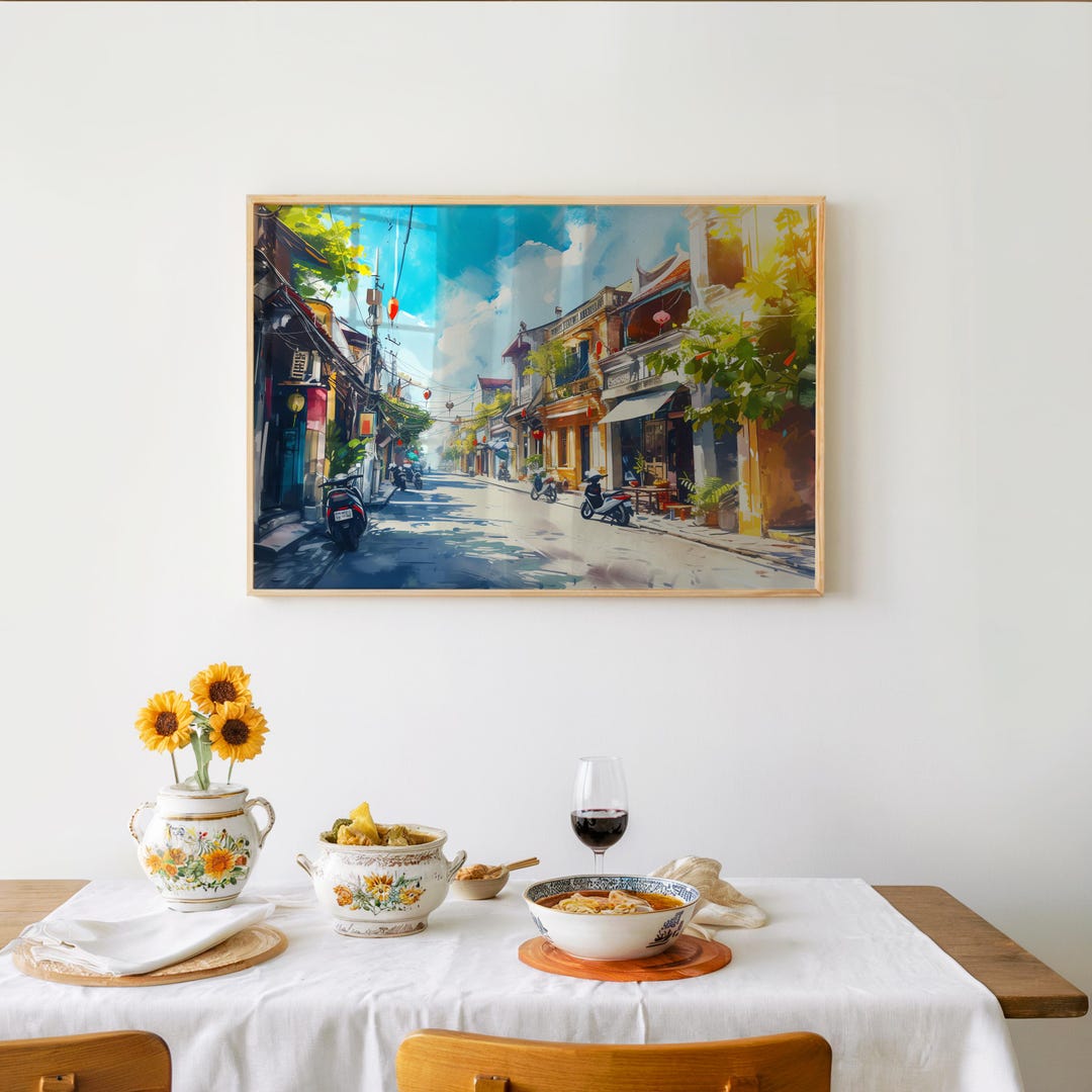 Anime Street Scene Poster | Impressionist Art | Vibrant Colors | High ...