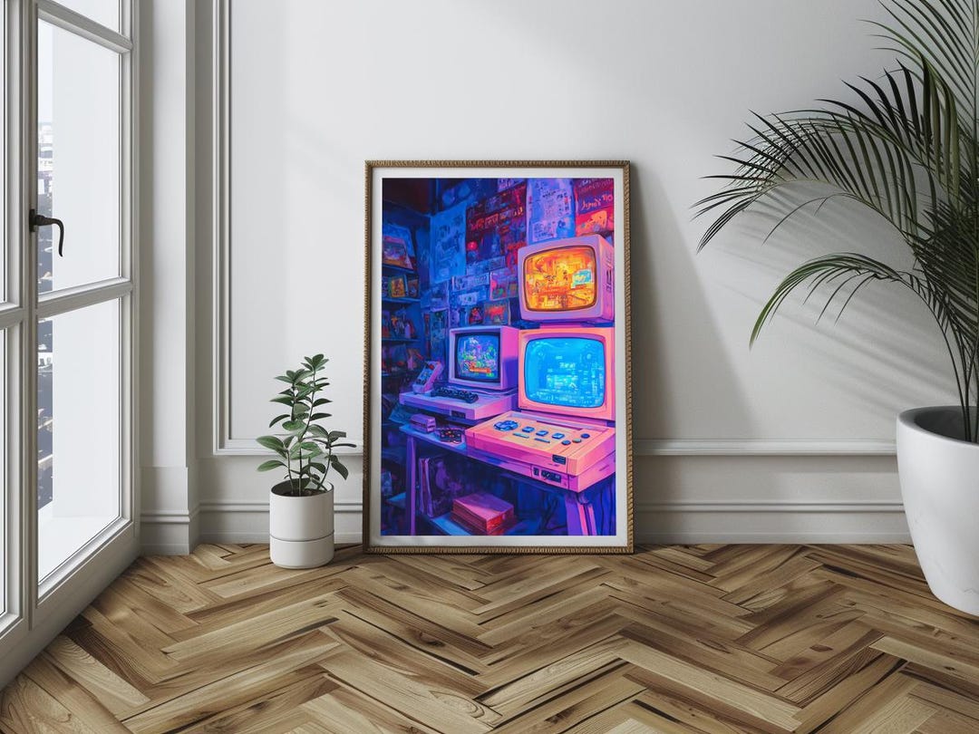 Vaporwave Video Game Cafe | Pastel Consoles & Neon Controllers ...