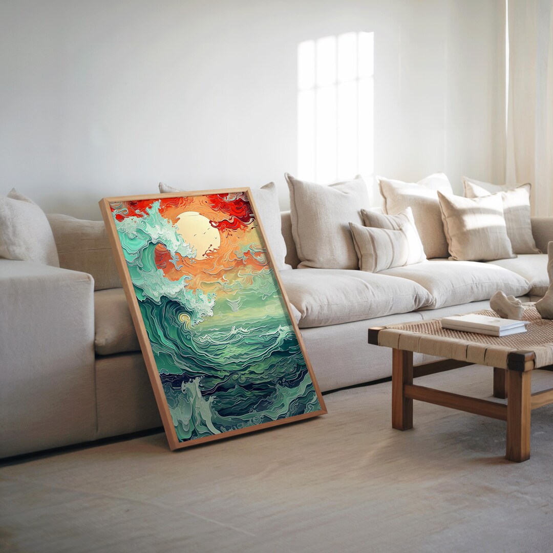 Psychedelic Ocean Waves | Sun Poster | Digital Art | Photo Manipulation ...