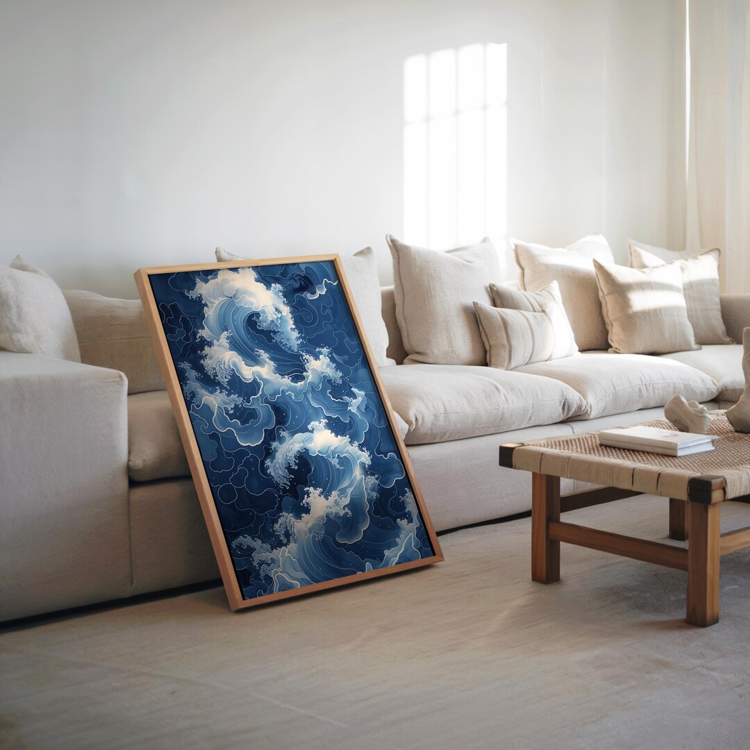 Modernist Ocean Wave Art | Airbrush Acrylic Painting | Monochrome ...