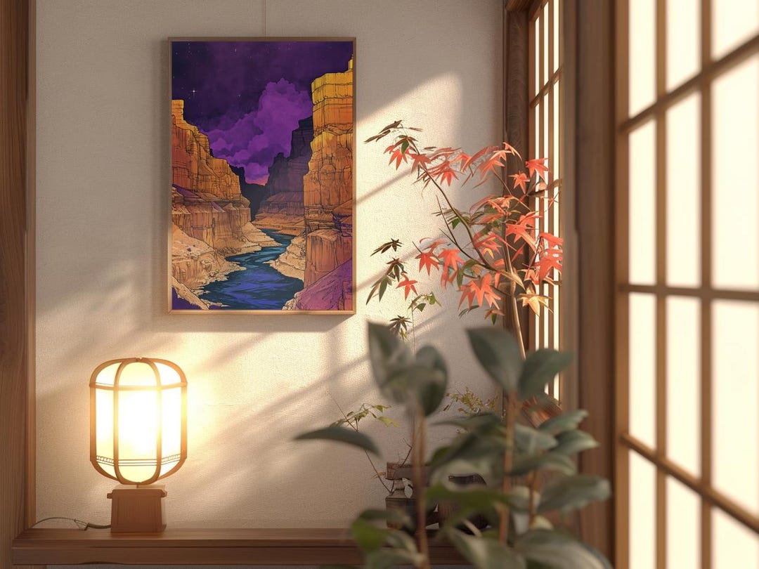 Canyon River Mountain Art | Nature Scene Print | Wall Hanging Decor | Etsy Shop | Home Office ...