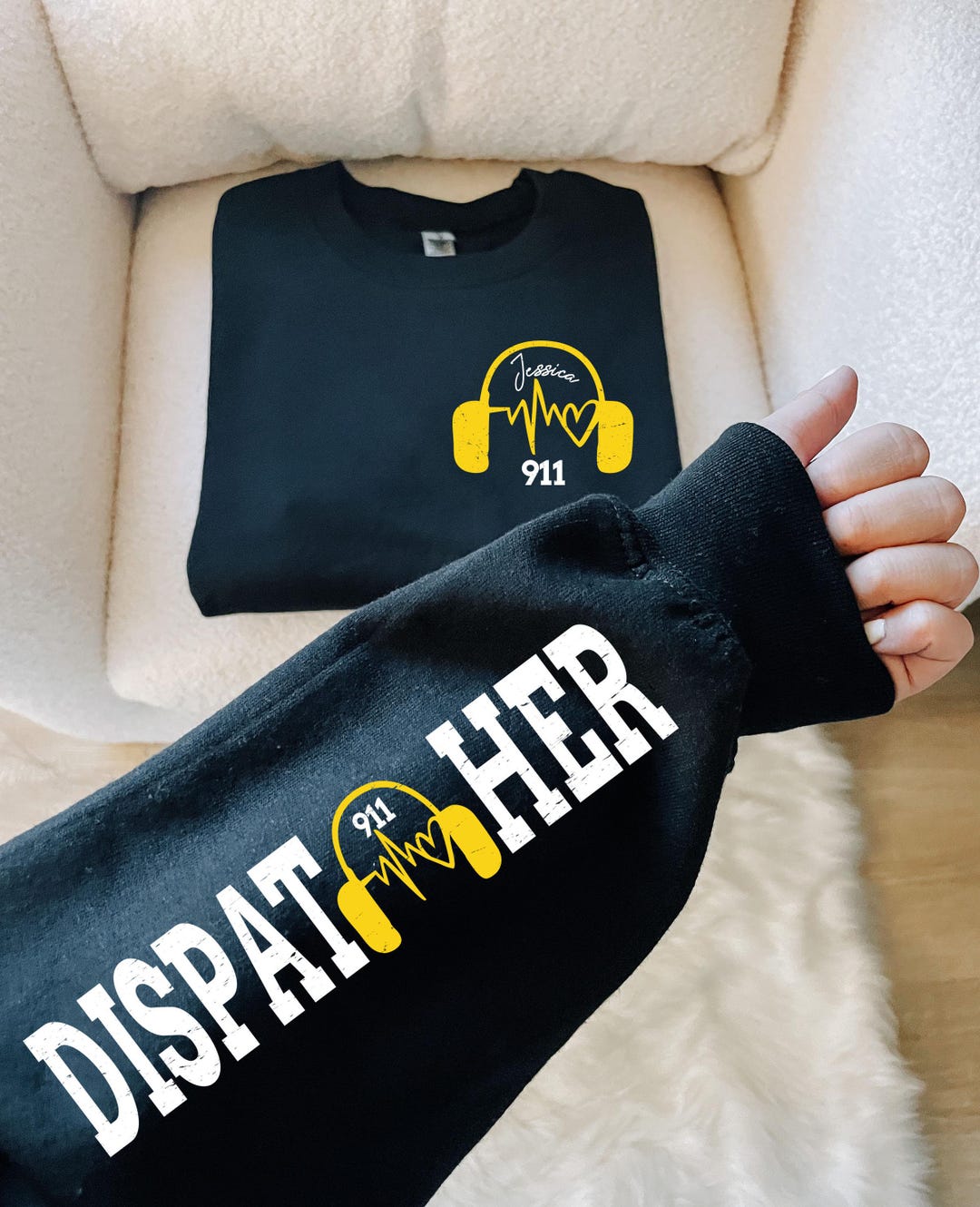 Custom Dispatcher Sweatshirt, Personalized 911 Dispatcher Shirt, Funny ...