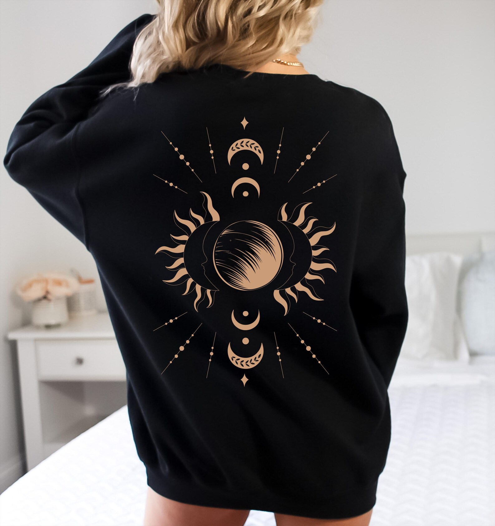 Aesthetic Moon Sweatshirts, Mystical Moon and Sun Shirts, Boho Moon ...