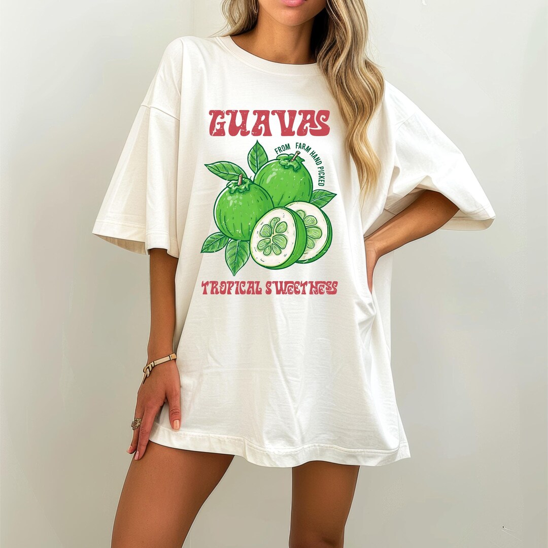 Retro Guavas Graphic Shirt, Guavas Label Shirt, Trendy Exotic Fruit ...