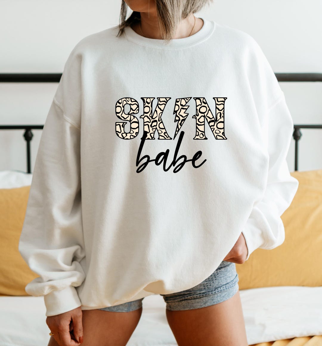 Skin Babe Hoodie, Leopard Dermatologist Shirt, Cute Esthetician ...