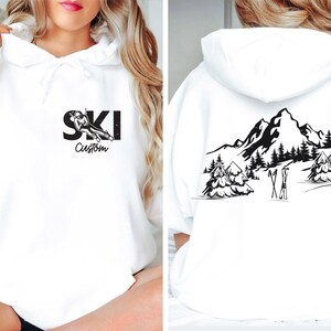 Custom Ski Hoodie, Personalized Winter Sports Sweatshirt, Skiing Shirt ...