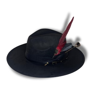 One of Kind Black Western Style Fedora Hat - Etsy