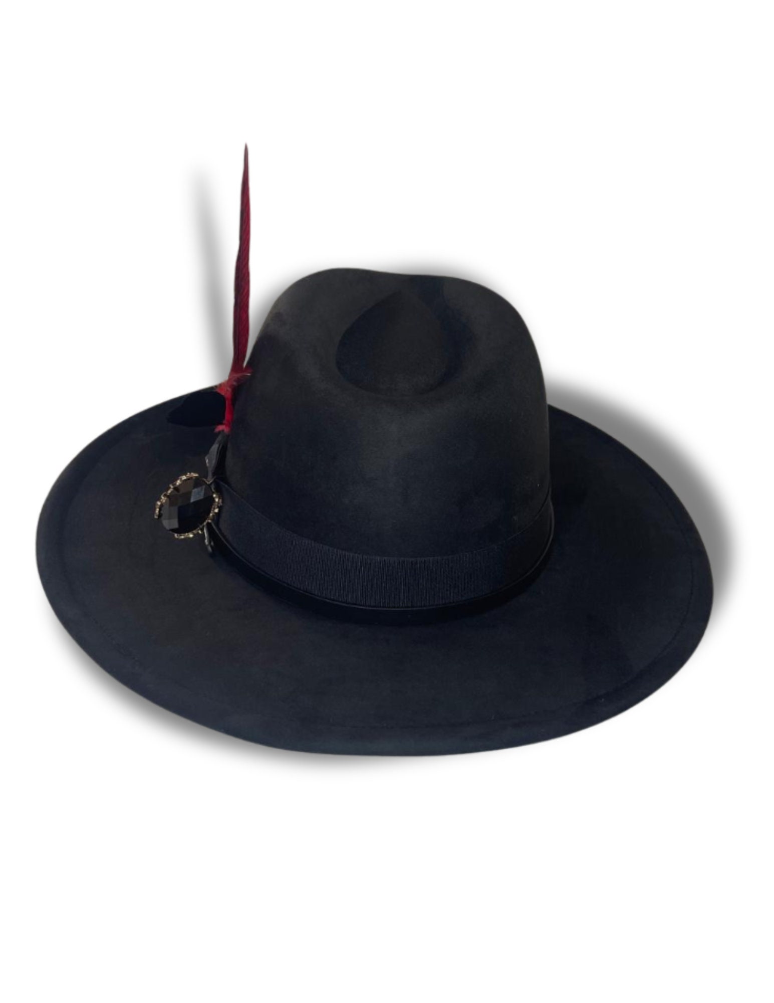 One of Kind Black Western Style Fedora Hat - Etsy