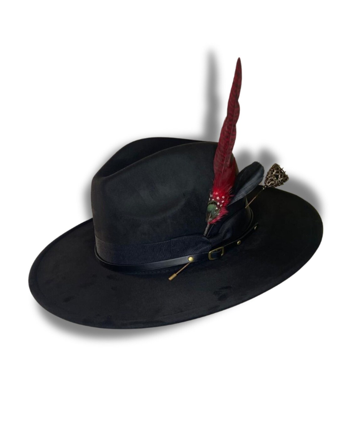 One of Kind Black Western Style Fedora Hat - Etsy