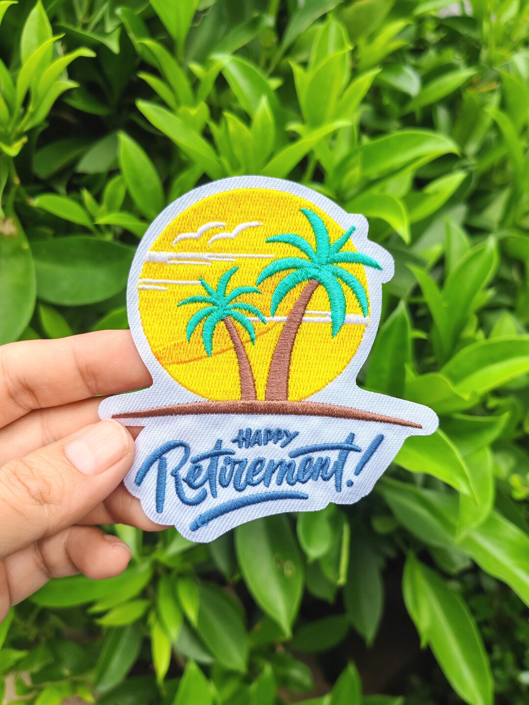 Happy Retirement Embroidery Patch: Coconut Tree Summer Design - Etsy