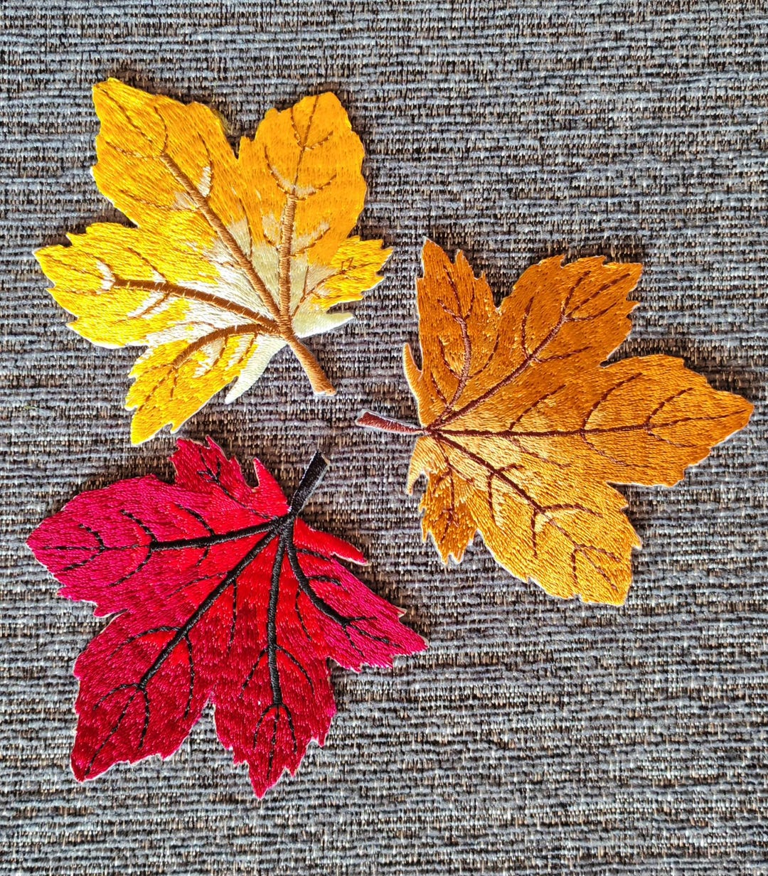 Maple Leaf Patch, Leaves Patch, Iron on Patch, Embroidered Patch ...