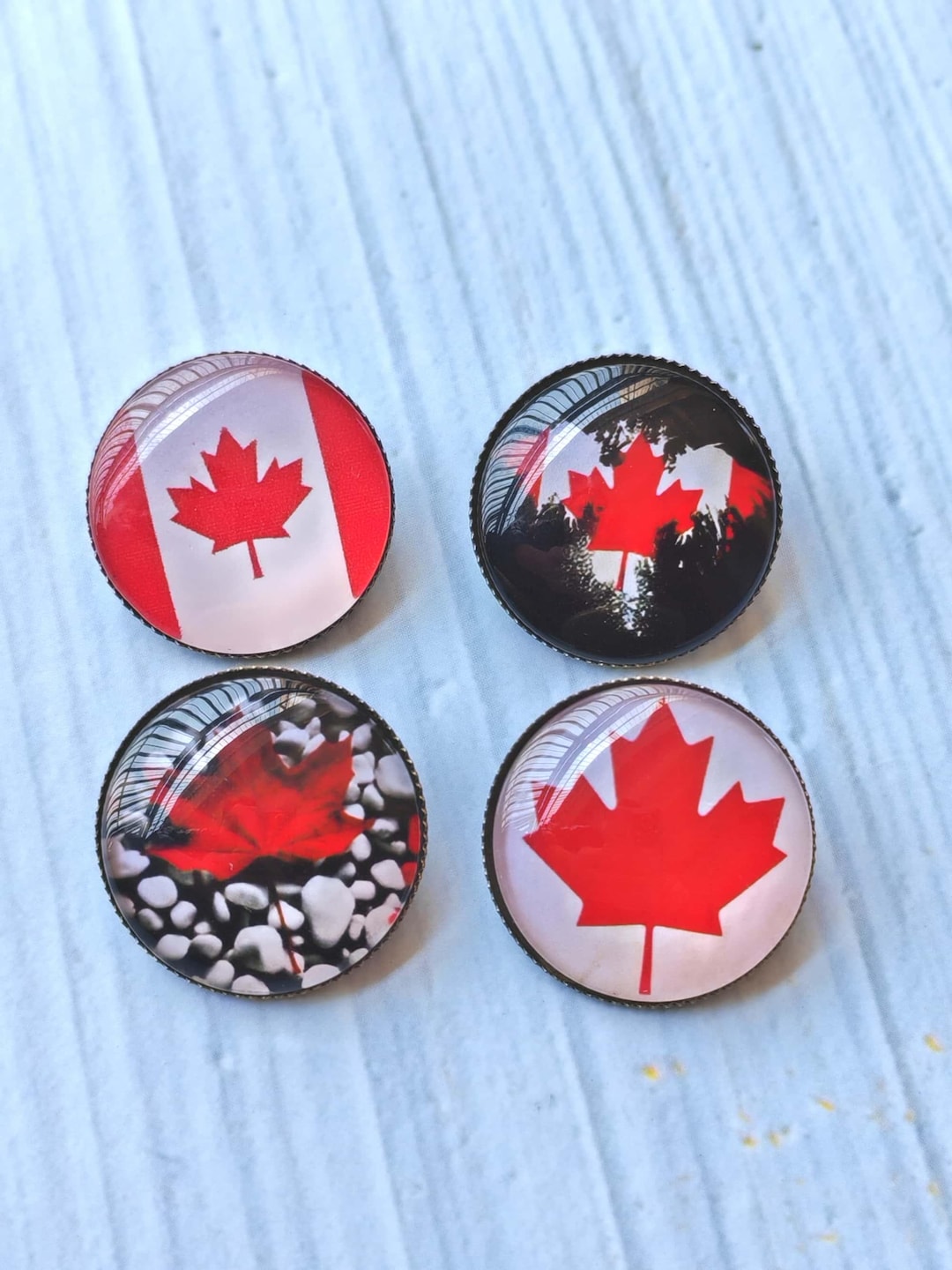 Canadian Flag Pin Brooch, Red Maple Leaf Brooch, Small Pin Brooch (1 ...