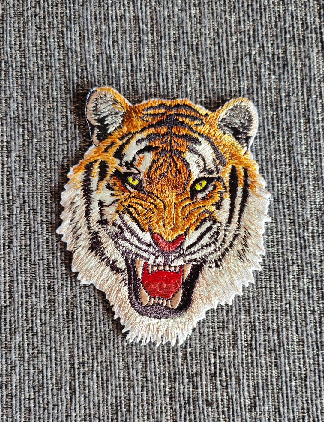 Tiger Head Embroidery Patch: Iron On/sew On, DIY Trucker Hat (8cm X ...