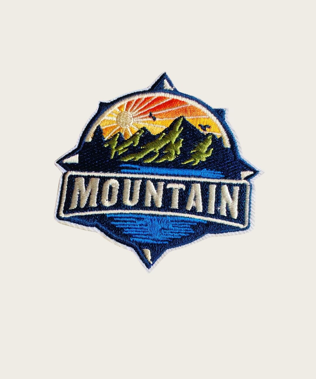 Mountain Embroidered Patch: Iron-on Badge, Trucker Hat Applique - Etsy
