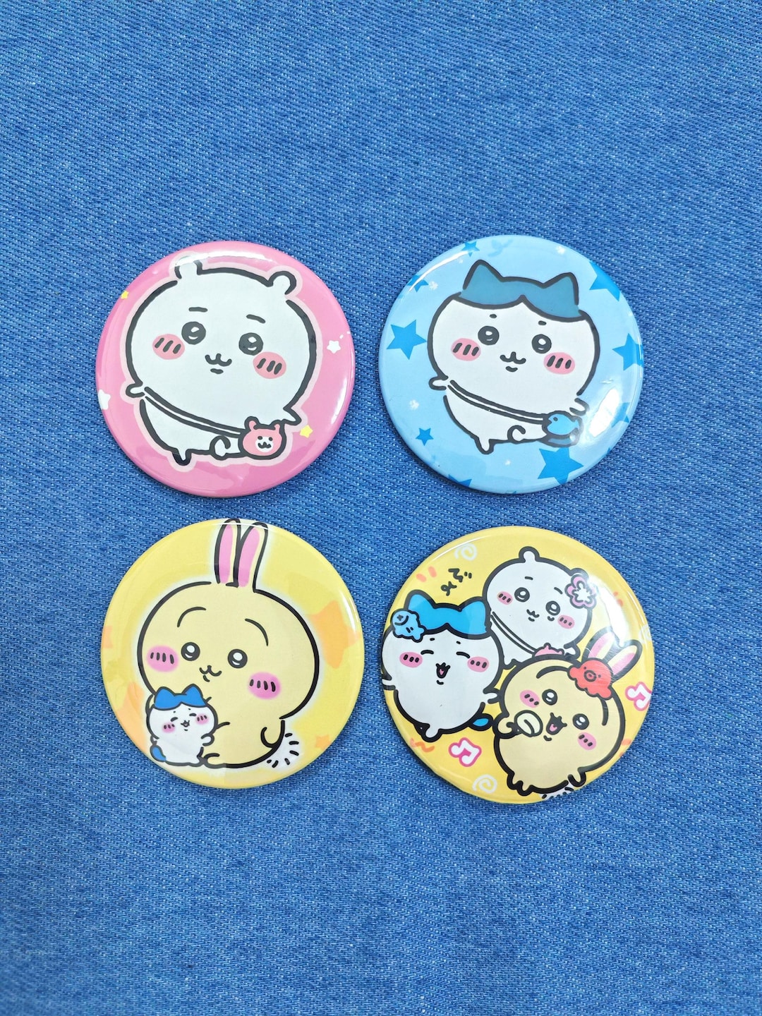 Chiikawa Enamel Pin: Hachiware Usagi Badge - Light Gold Zinc Alloy - Etsy