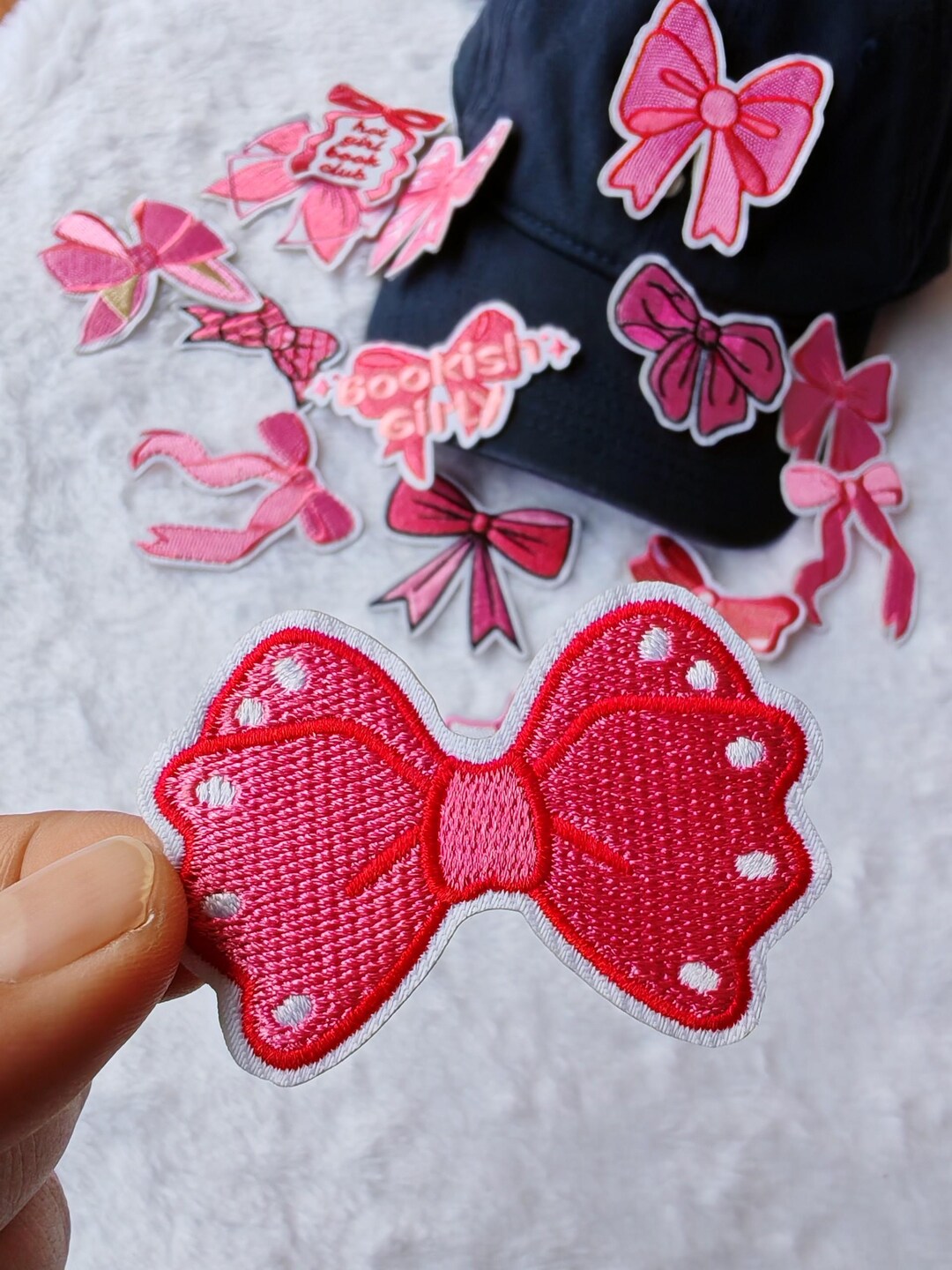 Pink Bow Embroidered Iron on Patch: Coquette Preppy Trucker Hat - Etsy
