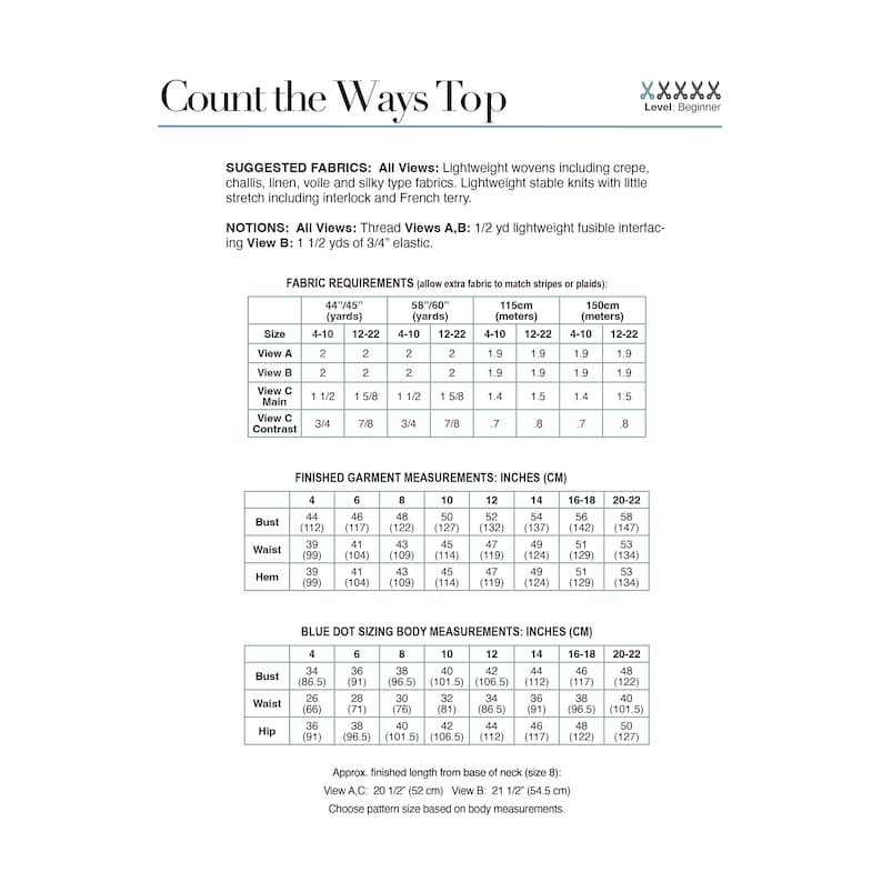 New Count the Ways PDF Sewing Pattern - Etsy