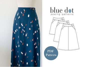 Midi Swing Skirt With Pockets Digital PDF Print at Home Sewing - Etsy