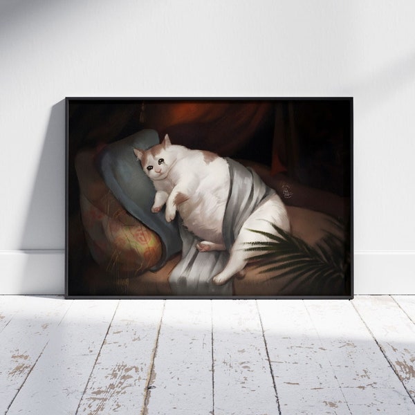 Fat Cat Crying Poster - Etsy