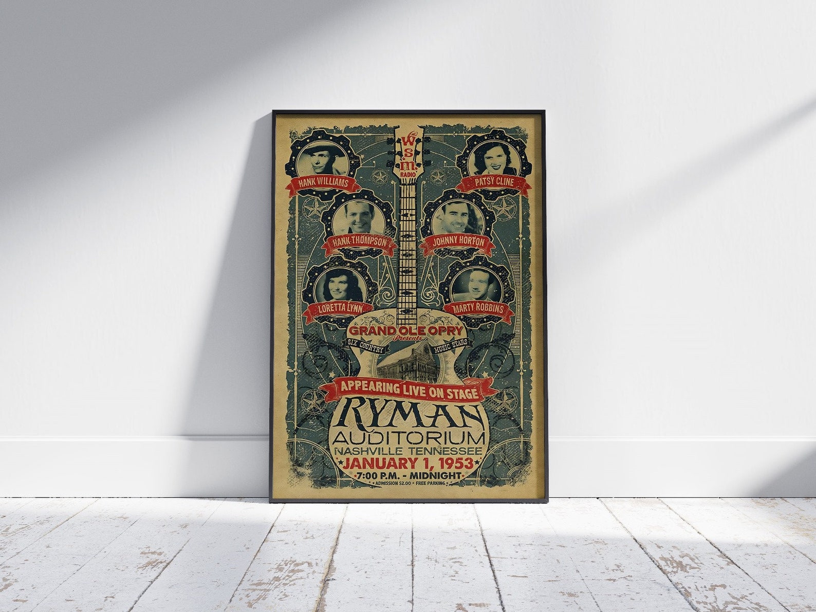 Vintage Ryman Auditorium Poster: Grand Ole Opry, 1953 Framed Gallery ...