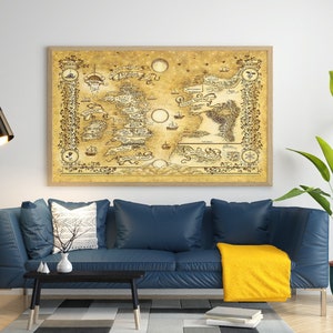 Fantasy Acotar World Map Canvas, Court of Thorns and Roses Series, High ...