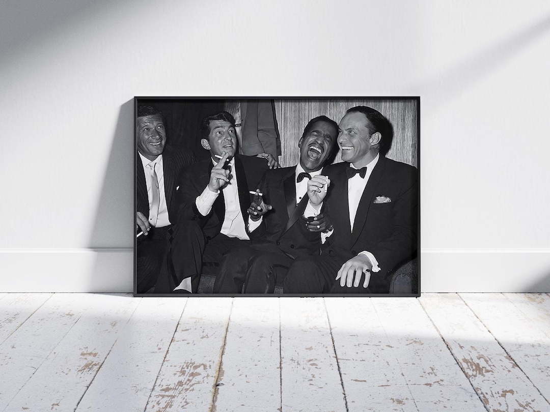 The Rat Pack Poster, Vintage Wall Art, Black and White Print, Farmhouse ...