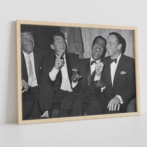 The Rat Pack Poster, Vintage Wall Art, Black and White Print, Farmhouse ...