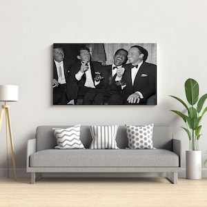 The Rat Pack Poster, Vintage Wall Art, Black and White Print, Farmhouse ...