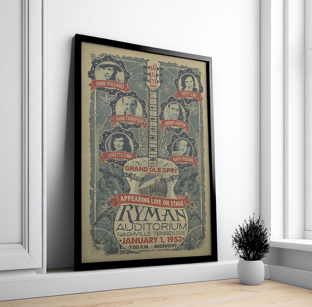 Vintage Ryman Auditorium Poster: Grand Ole Opry, 1953 Framed Gallery ...