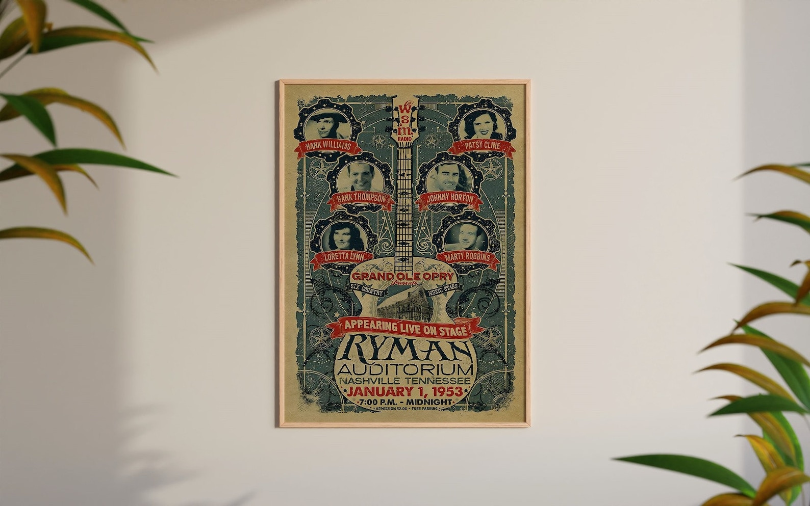 Vintage Ryman Auditorium Poster: Grand Ole Opry, 1953 Framed Gallery ...