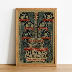 Vintage Ryman Auditorium Poster: Grand Ole Opry, 1953 Framed Gallery ...