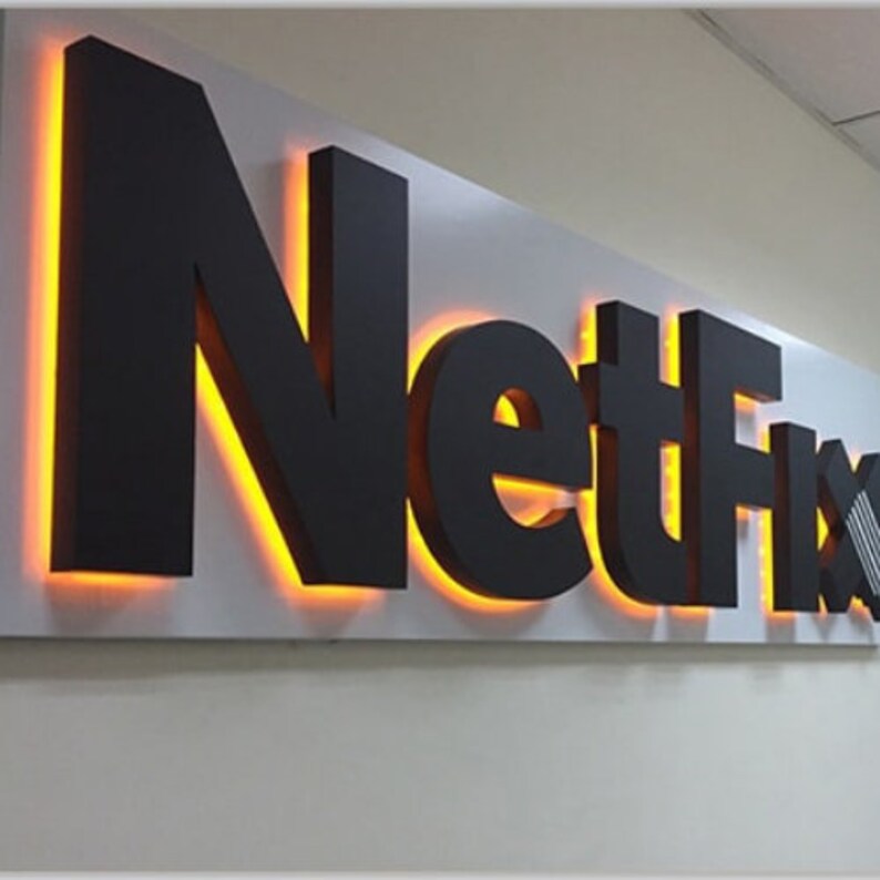 3D Backlit Sign, Custom Metal Letters, Illuminated Sign, Bakery Logo ...