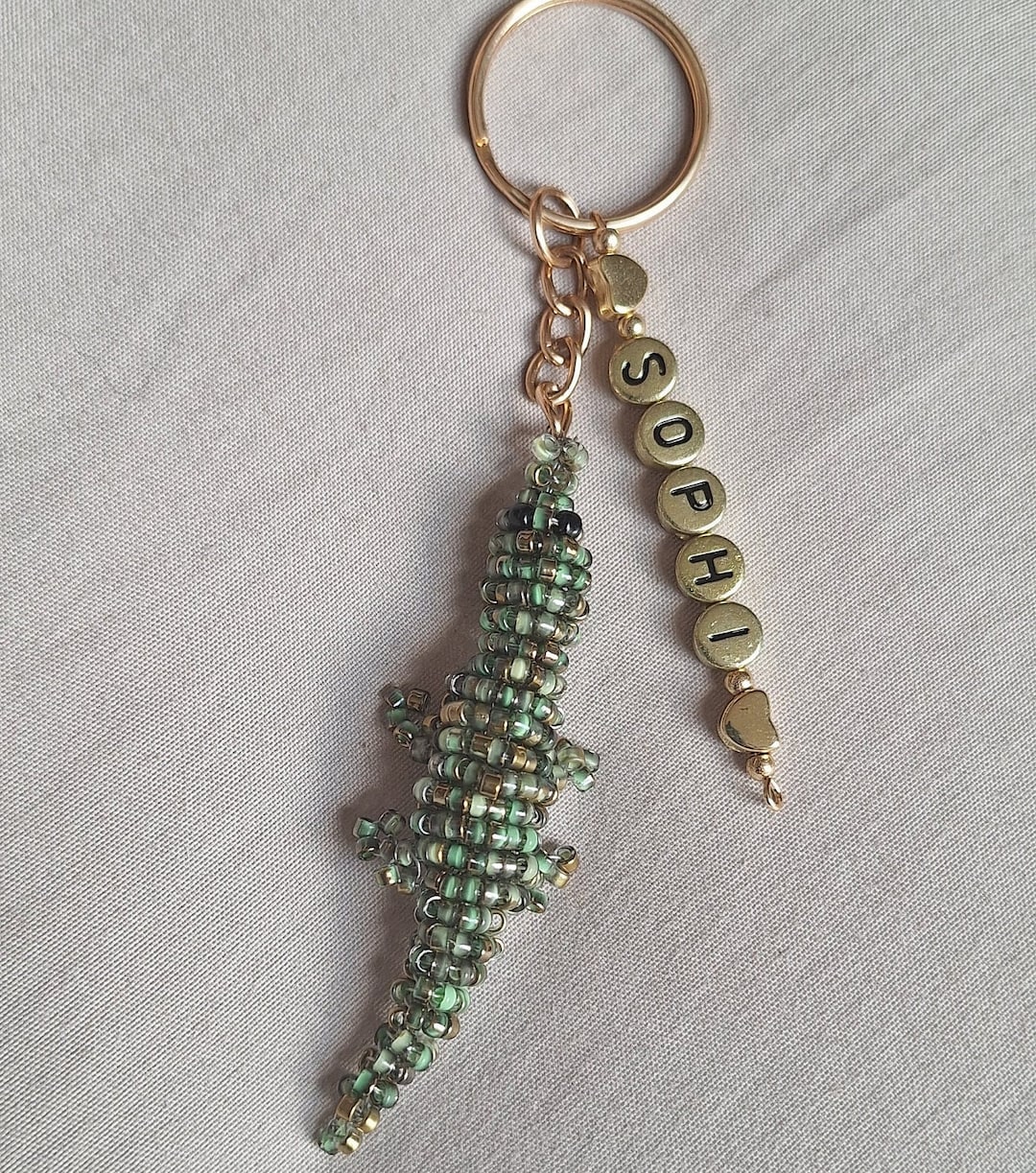 Cute Bead Crocodile Keychain, Design Your Own, Personalized Gift Idea ...