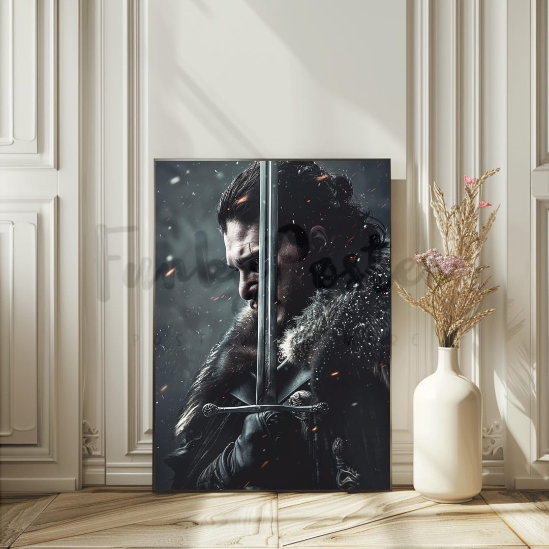 Game of Thrones Poster Jon Snow Poster Kit Harington Realism Style ...