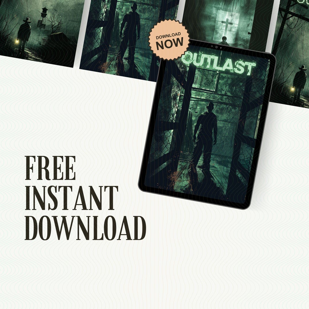 Outlast Video Game Digital Print Art, Horror Gamer Decor, Gaming Wall ...