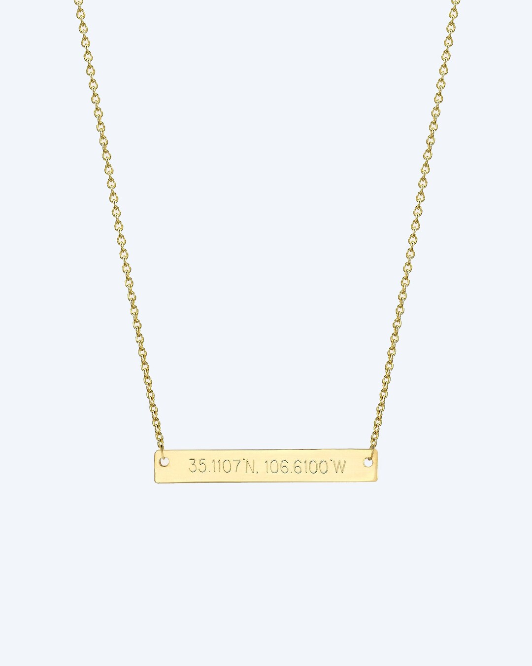 18K Gold Mini Name Plate Necklace • Small Engraved Bar Necklace • Water ...