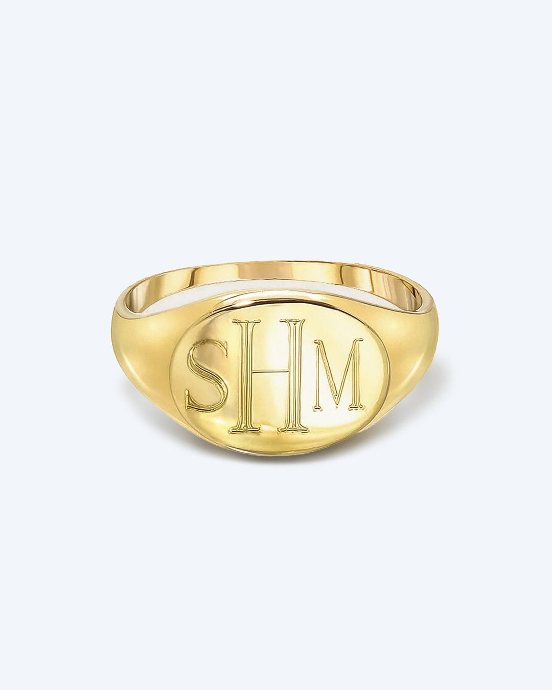 18K Gold the Legacy Signet Ring • Personalized Engraved Oval Ring ...