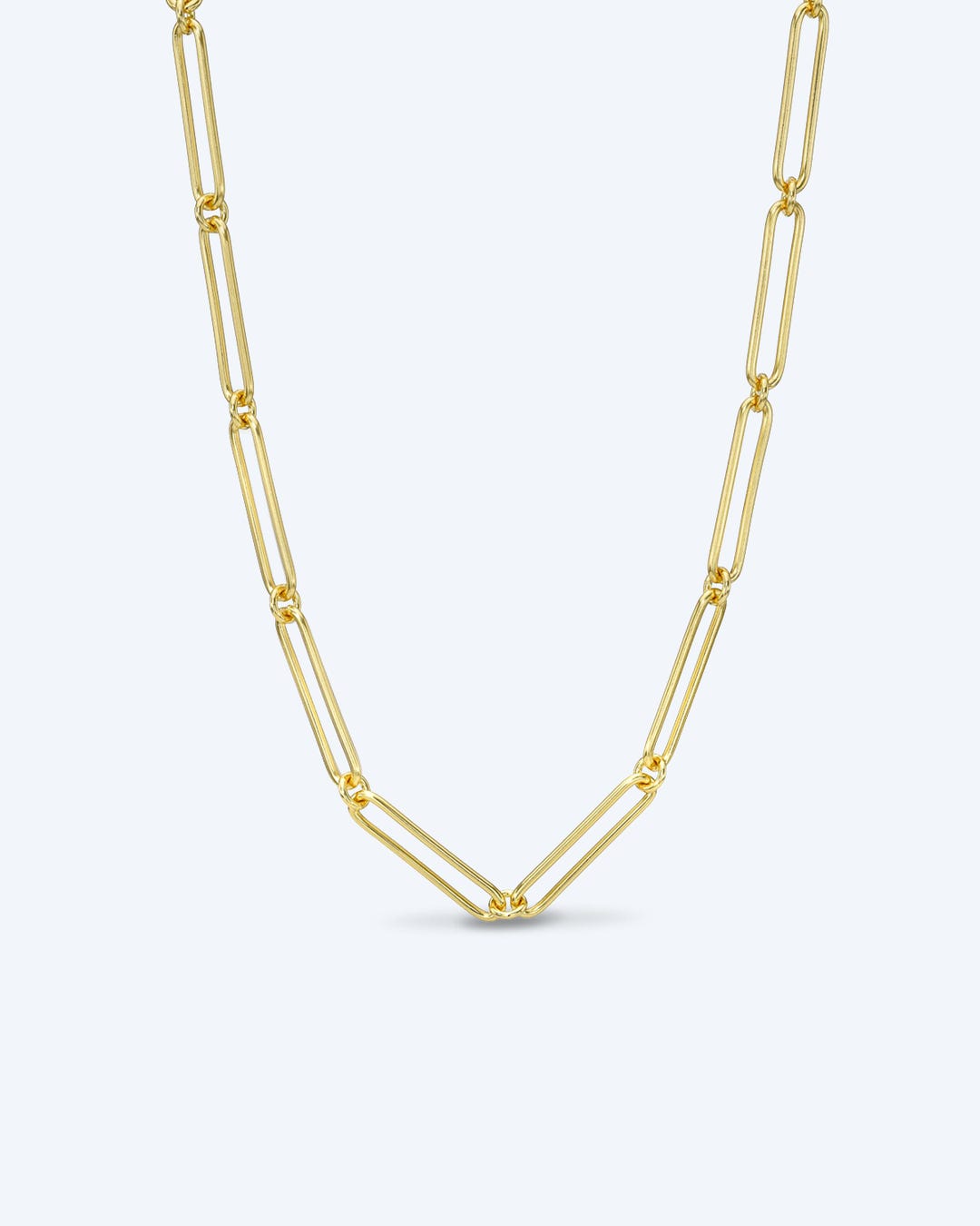 18K Gold off the Rails Necklace • Paper Clip Chain Necklace • Water ...