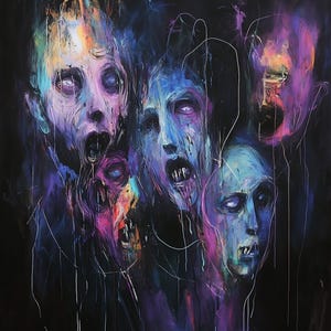 Haunted Visions Surreal Horror Faces Art Print - Etsy