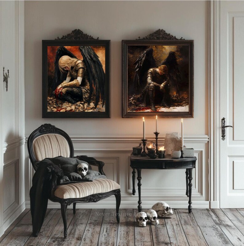 Fallen Angels Art Print Set - Dark Fantasy Digital Wall Art Pack - Etsy