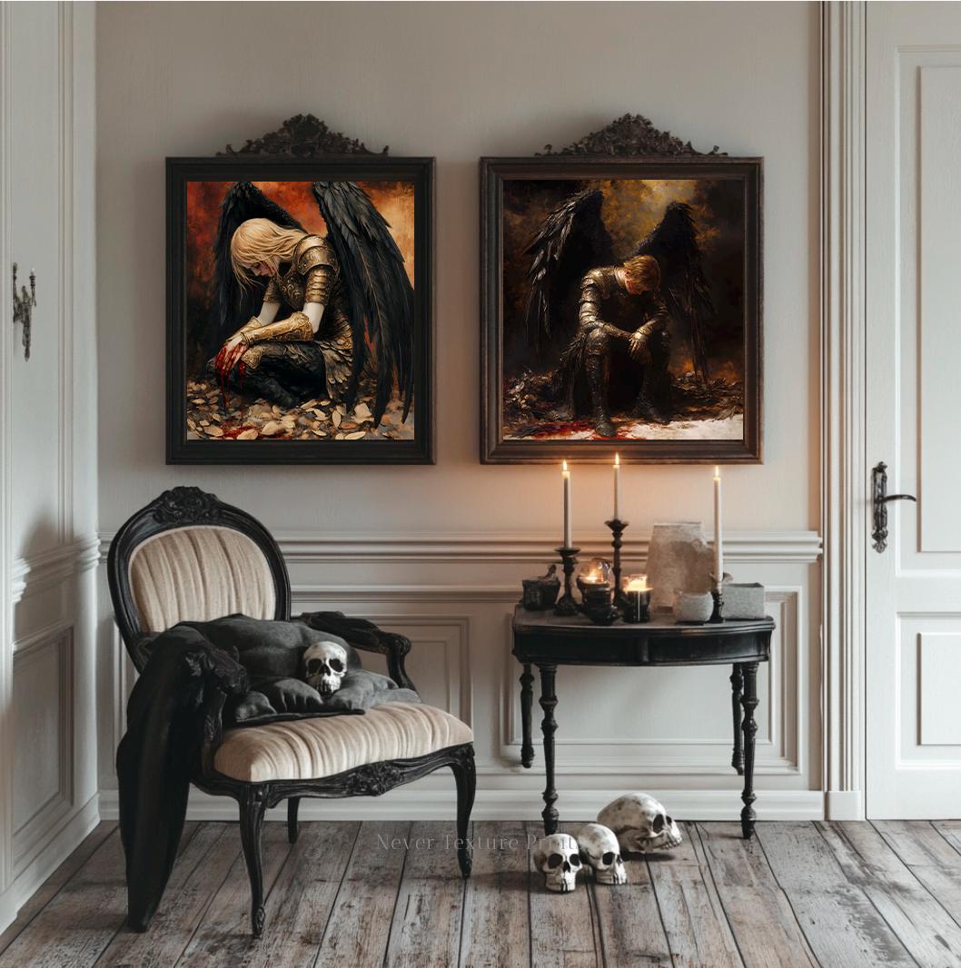 Fallen Angels Art Print Set - Dark Fantasy Digital Wall Art Pack - Etsy