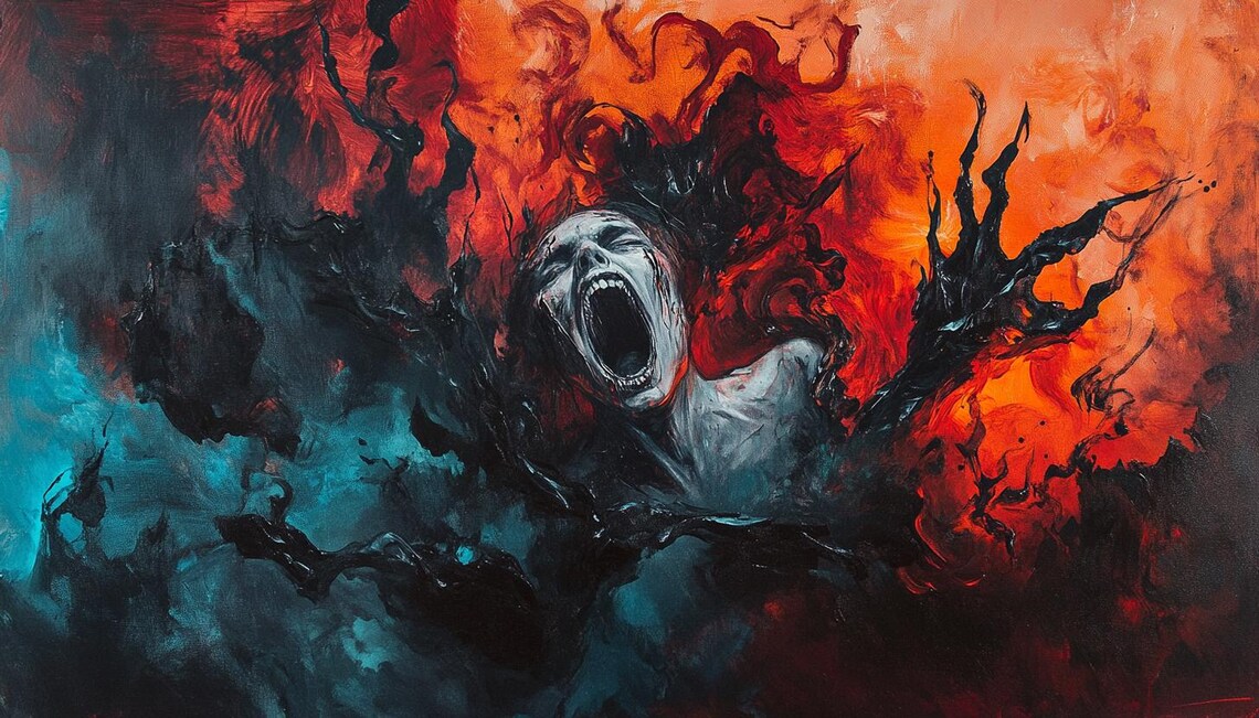 Screaming Void - Abstract Horror Digital Art Print, Surreal Nightmare ...