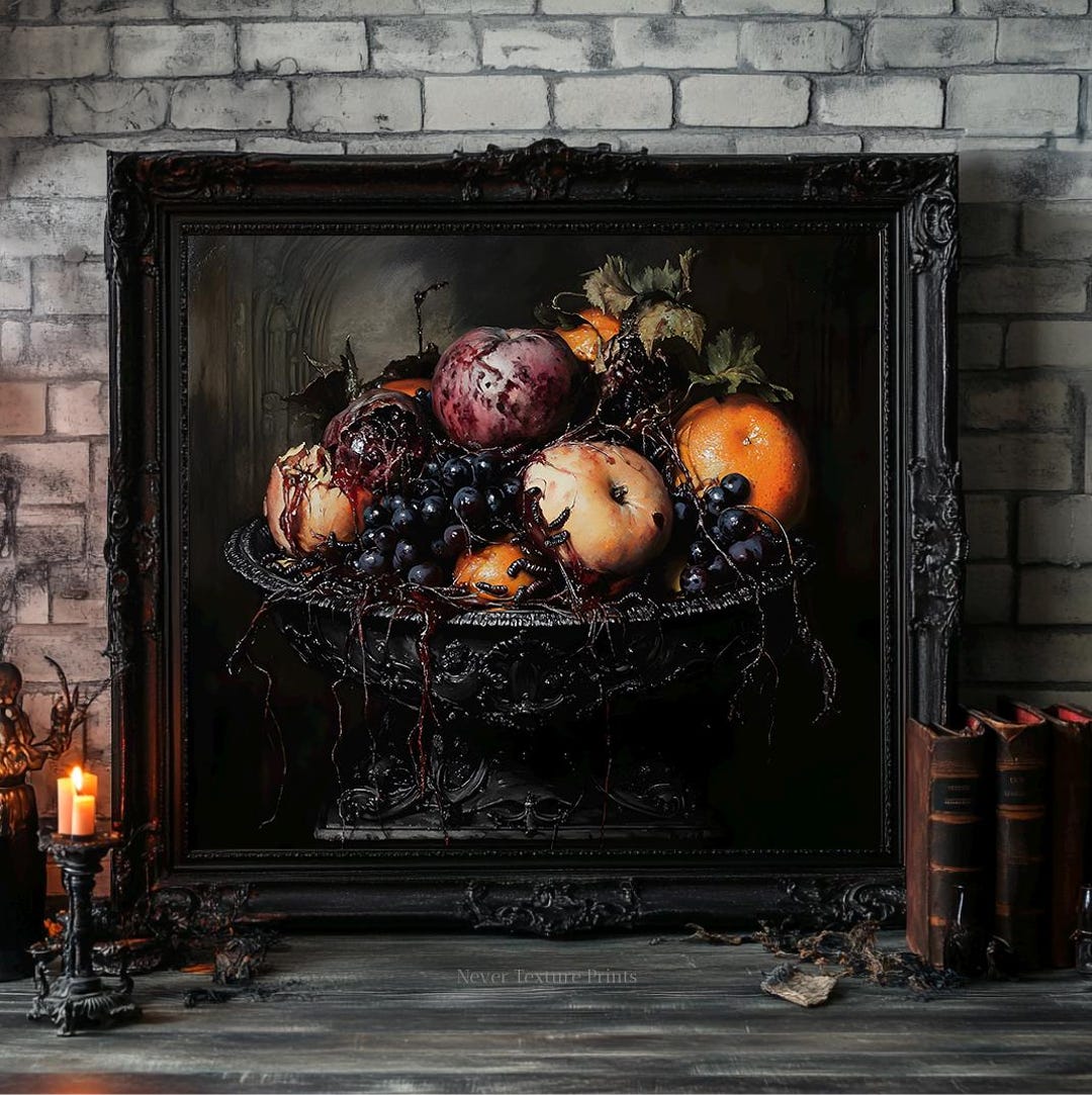 Dark Still Life - Gothic Fruit Decay Art Print, Macabre and Surreal ...