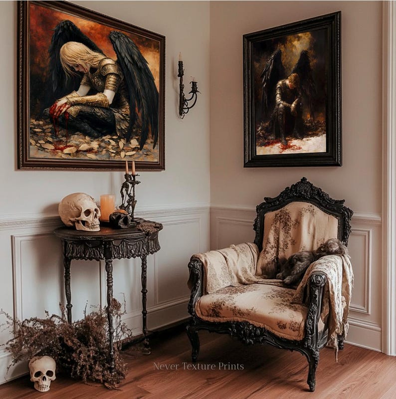 Fallen Angels Art Print Set - Dark Fantasy Digital Wall Art Pack - Etsy